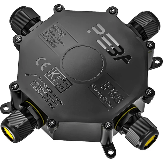 IP68 WATERPROOF JUNCTION Box 4-Way Outdoor Electrical Cable Connectors ...