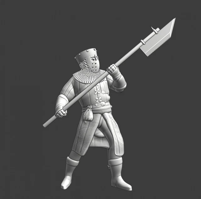 Historic Models Medieval Infantry Crusader Helmet And Pole Tabletop