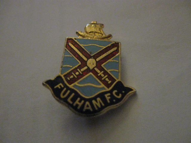 RARE OLD FULHAM Football Club Blue Enamel Brooch Pin Badge By Coffer ...