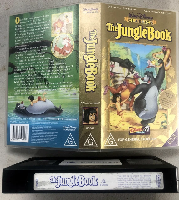 THE JUNGLE BOOK Gold Cover (VHS, 1968) Walt Disney Video Cassette Tape ...