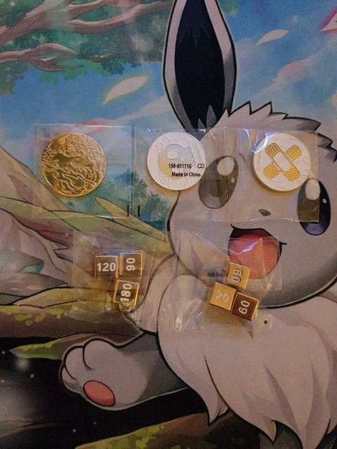 POKEMON CHARIZARD GOLD coin dice and counters from ultra premium ...