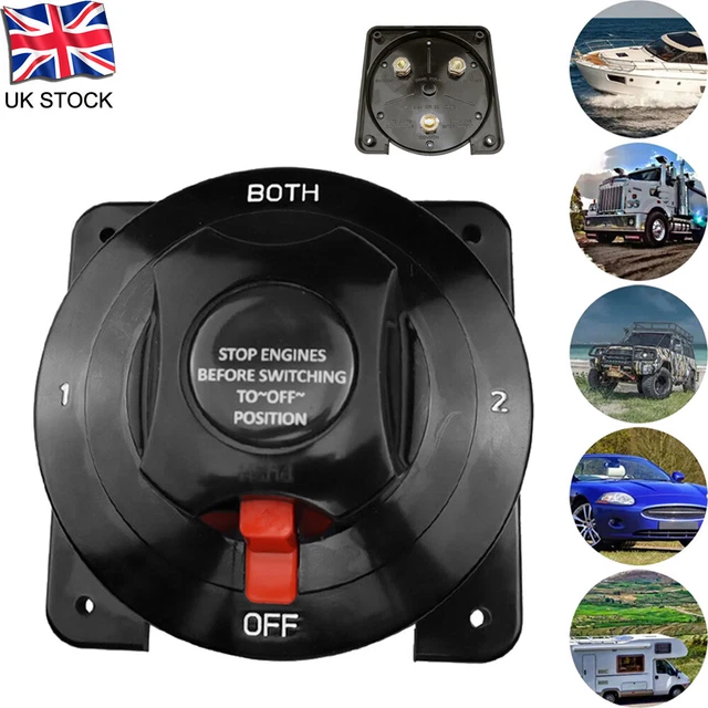 MARINE DUAL BATTERY Switch Boat Isolator Selector RV/Caravan/Yacht ...