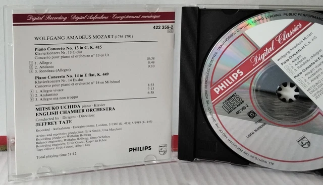 PHILIPS 422 359-2 Mozart - Piano Concertos Uchida Tate 1988 Germany Cd ...