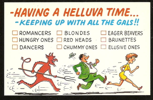 RED DEVIL GIRL Chasing CHECKLIST Helluva RISQUE Vintage 1960's Comic ...