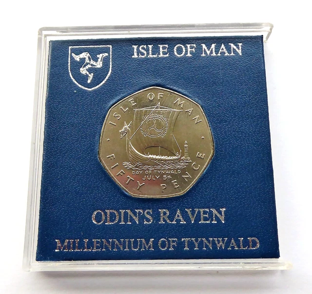 1979 ISLE OF MAN VIKING SHIP 50p COIN -"AB" DIE - IoM MANX £12.99 ...