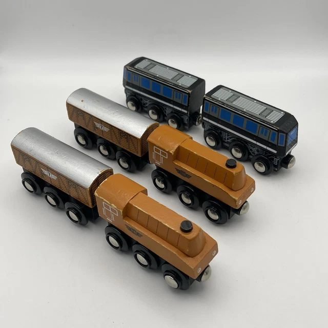 3 X WOODEN Trains & Carriages Bundle For Use With Brio Bigjigs ELC #L £ ...