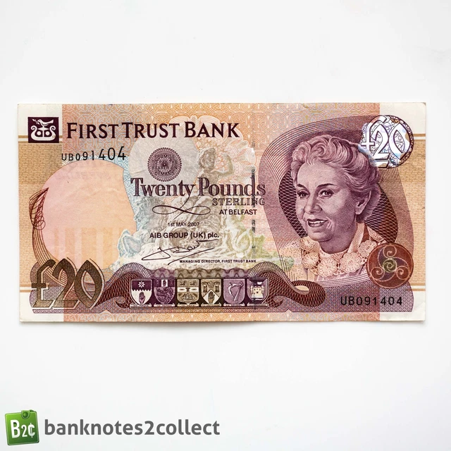 NORTHERN IRELAND: 1 x 20 Pound First Trust Bank Banknote. Dated 01.05. ...