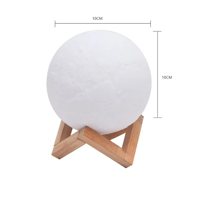 LED NIGHT LIGHT Rechargeable 3D Print Moon Lamp Touch Moon Lamp ...