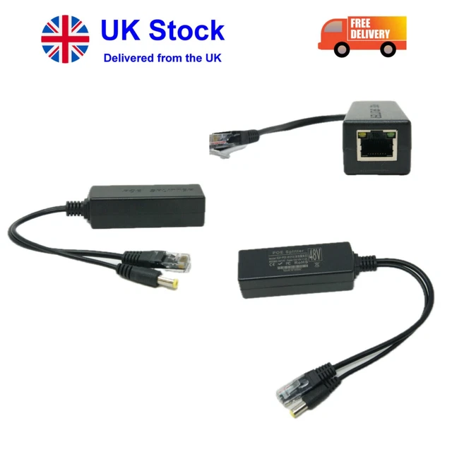 POWER MANAGEMENT ACTIVE PoE Ethernet Splitter Adapter Cable 48V to 12V ...