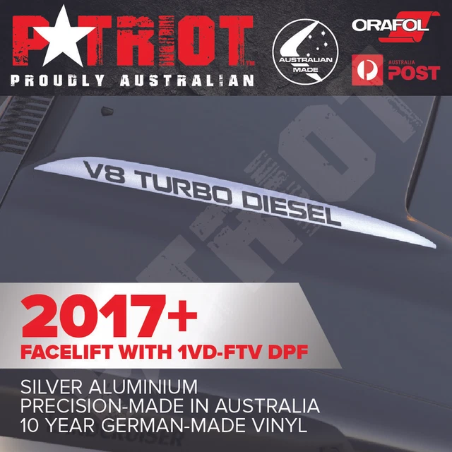 V8 TURBO DIESEL Decal Sticker Landcruiser 2017 2018 2019 2020 76 79 ...