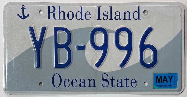 RHODE ISLAND 2019 Wave Ocean State License Plate QL-910 in Very Good ...