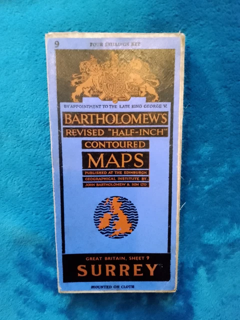 VINTAGE BARTHOLEMEW'S MAP of Surrey c.1947 £3.45 - PicClick UK