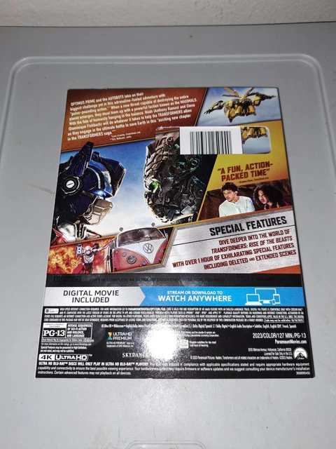 TRANSFORMERS RISE OF the Beasts 4K Ultra HD + Digital Code Slipcover ...