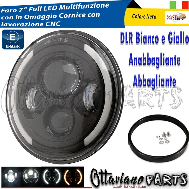 1 FARO 7& Moto Full Led Omologato Universale Per Moto Guzzi Bmw Triumph ...