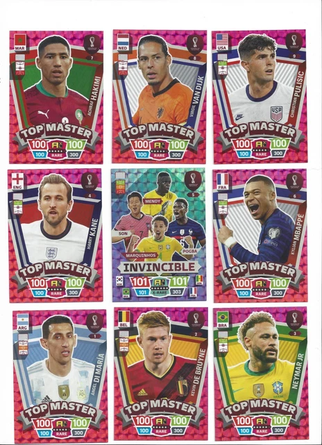 PANINI FIFA WORLD CUP QATAR 2022 Top Master 1-9 Mbappé /Neymar/ Di ...