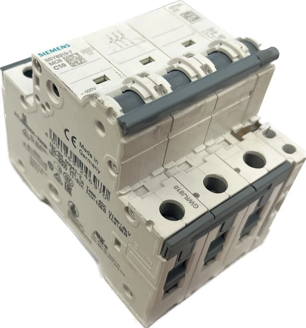 SIEMENS 5SY6310-7 MCB C10 Leitungsschutzschalter + Hilfsschalter 5ST301 ...