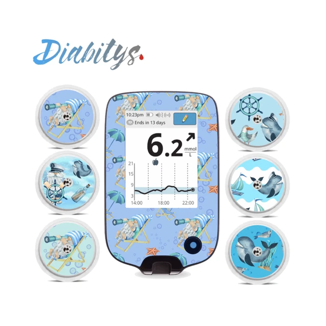 FREESTYLE LIBRE/LIBRE 2 Reader Sticker and 6 Sensor Stickers - Sea ...