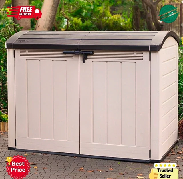 KETER ARC ULTRA 2000L Garden Storage Shed With Double Doors Bike 5x3 ft ...