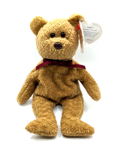 OURS EN PELUCHE bouclé TY Beanie bébé DOB : 04/12/96 RETIRÉ 04052 ours ...