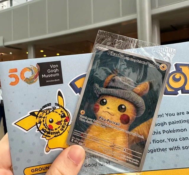 MAPPA MUSEO POKEMON X Van Gogh PIKACHU con cappello di feltro grigio ...