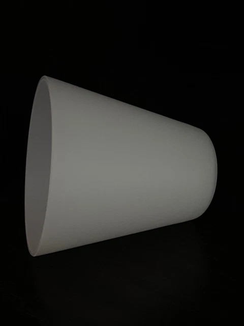 LAMPENSCHIRM ERSATZGLAS TRICHTER-FORM konisch WEIß Loch2,2cm D8cm H8 ...
