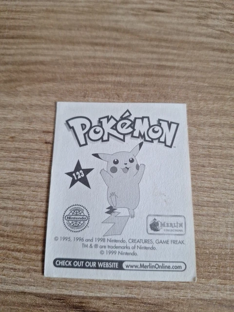 ANCIEN AUTOCOLLANT POKÉMON Nintendo 1999 MERLIN Collections N °123 EUR ...