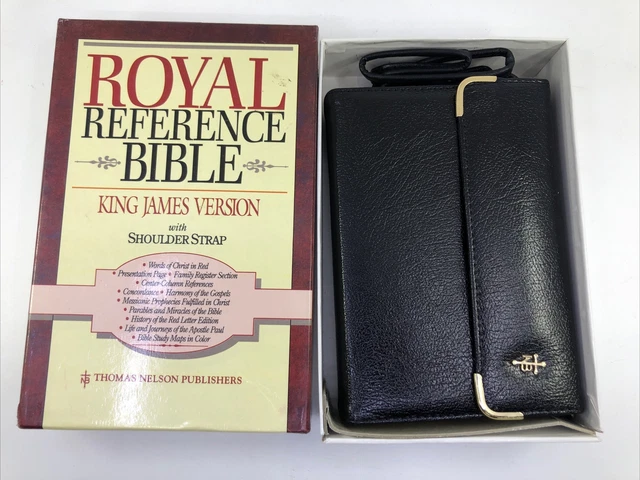 RARE KJV ROYAL Reference Bible w/ Shoulder Strap Nelson 572 Leather in ...