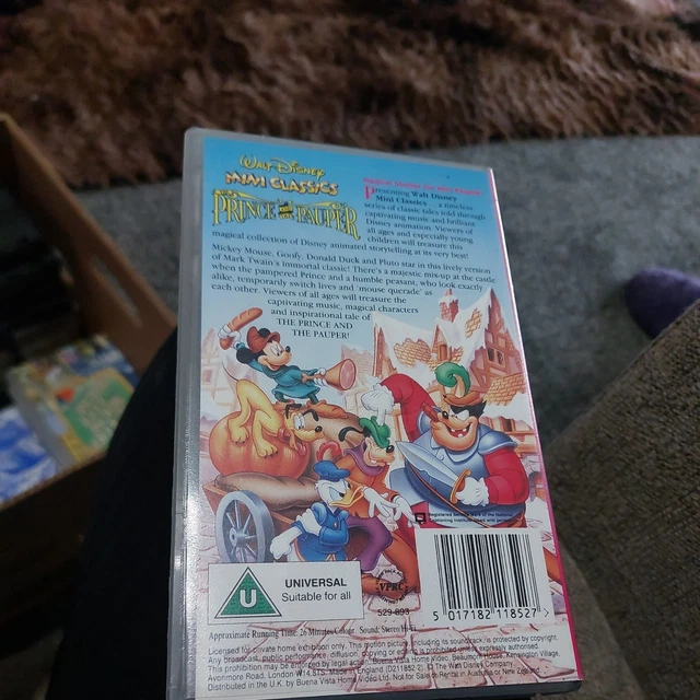 MICKEY MOUSE DISNEYS Prince And The Pauper VHS PAL Video Tape Mini ...