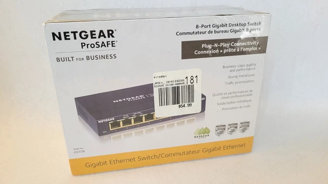 NETGEAR PROSAFE DESKTOP Standalone 8-Port Gigabit Ethernet Switch ...