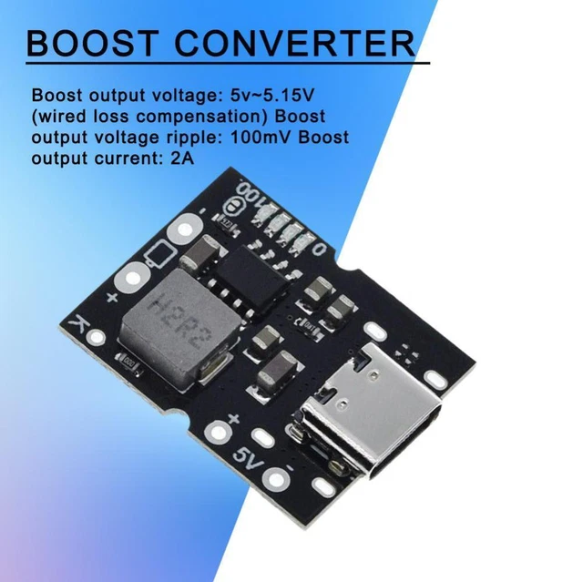 TYPE-C USB 5V 2A Boost Converter Step-Up Power Module Battery Charging ...