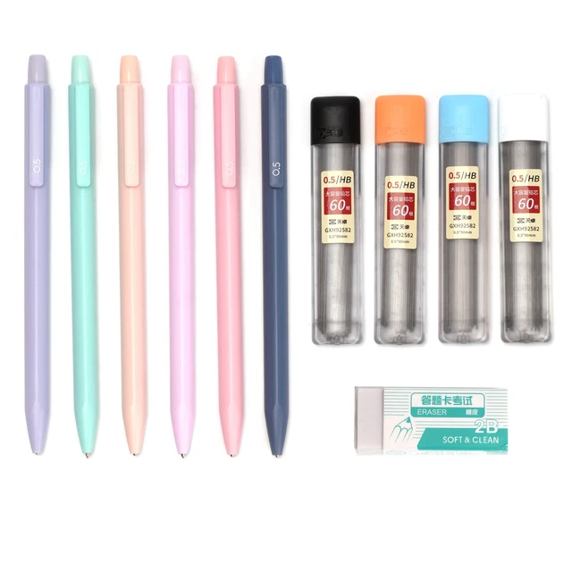 6PCS MECHANICAL PENCILS 0.5mm 0.7mm Drafting Sketching Drawing 240 ...