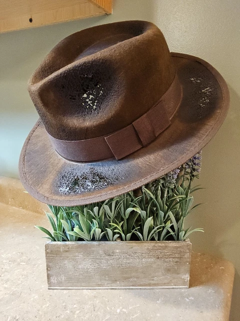 FREDDY BURNED TATTERED Brown Fedora Hat Nightmare on Elm Street Costume ...