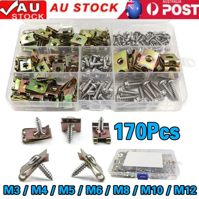 M3 M4 M5 M6 M8 M10 Spire Clips Nuts U Nuts Speed Clips Fasteners Boxed ...