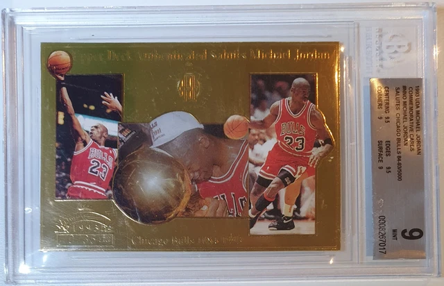 1993 UPPER DECK Michael Jordan GOLD CARD /5000 Salutes - BGS 9 (POP 1 ...