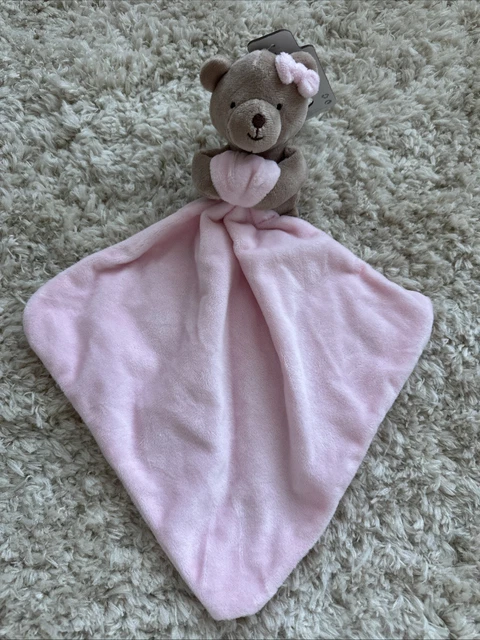 DUNNES STORES BABY Comforter Blanket Pink Teddy Bear Plush Soft Newborn ...