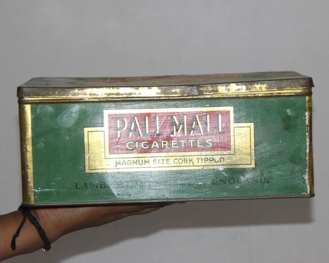 PALL MALL CIGARETTES/BIDI Ad. Old Vintage Tin Box Lambert & Butter ...