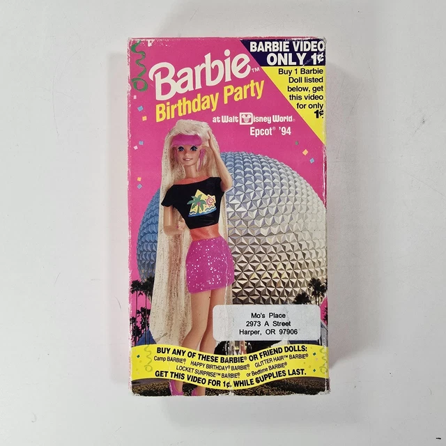 VTG BARBIE BIRTHDAY Party VHS At Disney World Epcot '94 Mattel USA ...