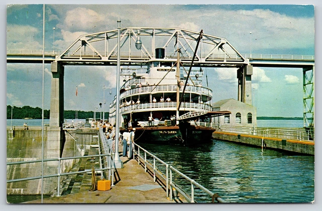 TRANSPORTATION~ALABAMA~BOAT~SS DELTA QUEEN At Wheeler Lock~PM 1965 ...