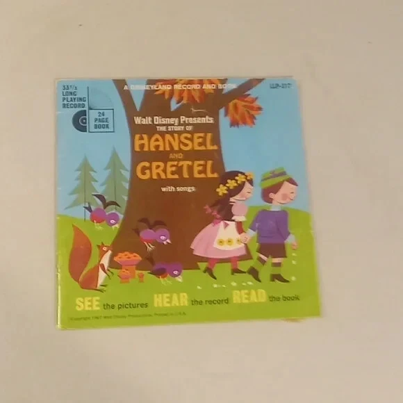 1970 DISNEY HANSEL and gretel Read Along Book and Record LLP-339 Record ...