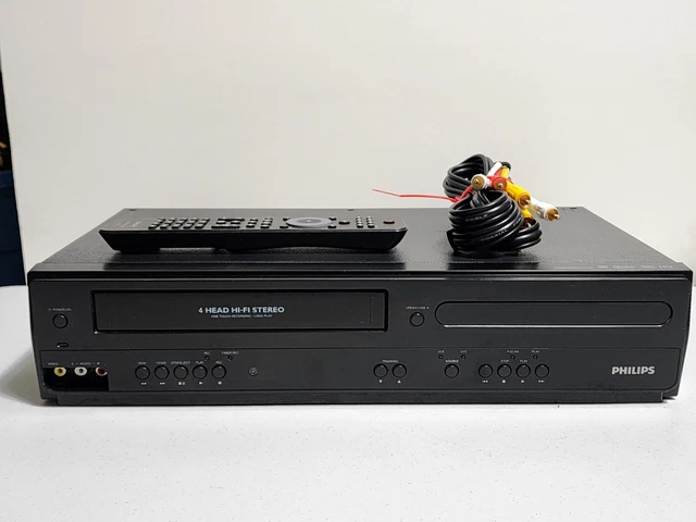 PHILIPS DVP3355V/F7 DVD VCR VHS HIFI 4 Head Combo Player Tested Clean W ...