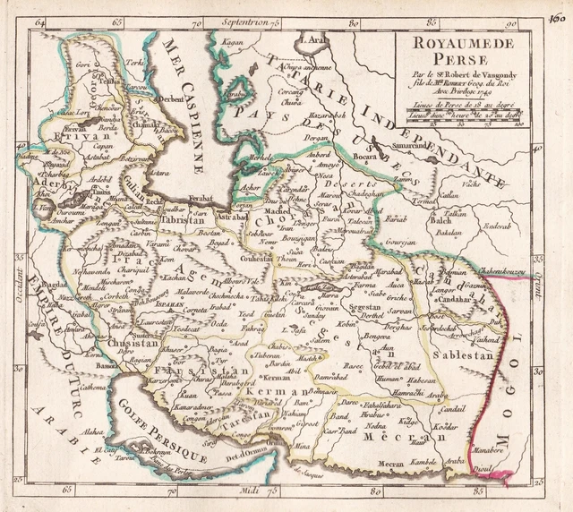 MAPPA PERSIA PERSIA Iran Golfo Persico mappa mappa Robert de Vaugondy ...