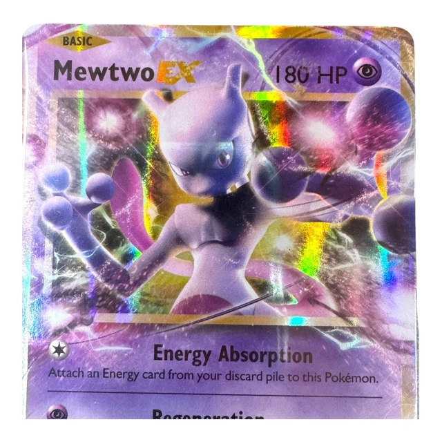 RARE MEWTWO EX Pokemon Trading Card 180 Hp Holographic Collectible ...
