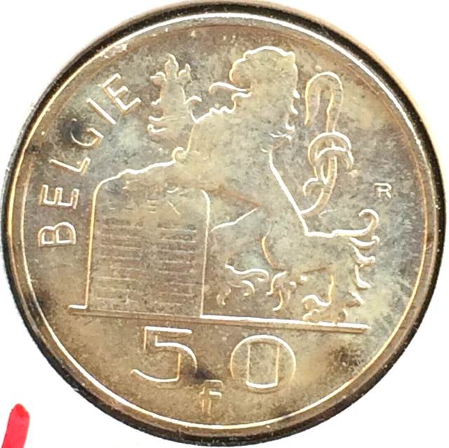 1954 BELGIUM 50 Francs Baudouin I - Dutch Text World Silver Unc. Coin ...