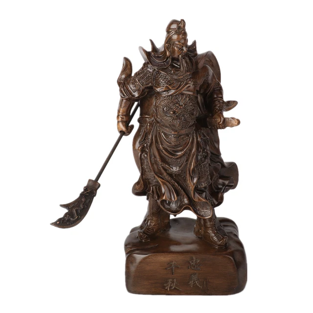 18'' GUAN YU Chinese Fighting Warrior Resin Statue Figurine GuanGong ...