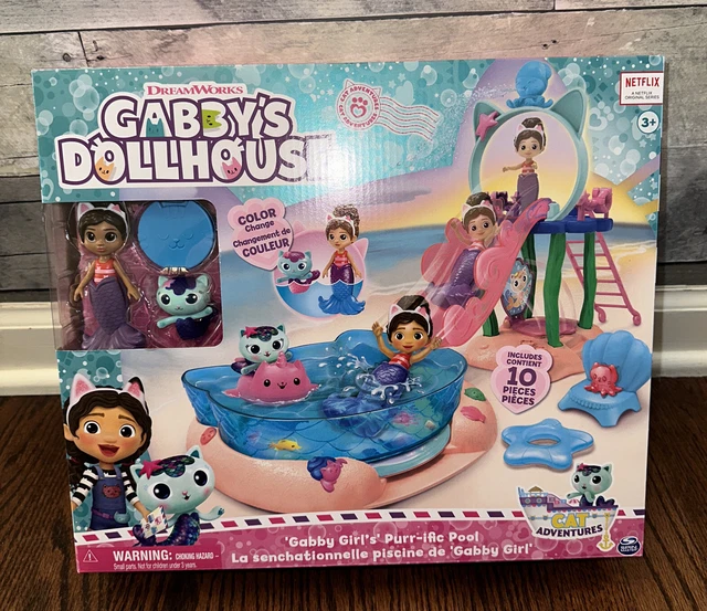 GABBY'S DOLLHOUSE PURR-IFIC Pool Playset W/ Figures Mermaid 2023 IN ...