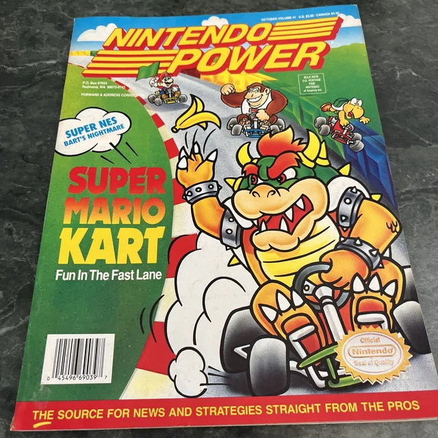 NINTENDO POWER MAGAZINE Vol. 41 Super Mario Kart W/Poster October 1991 ...