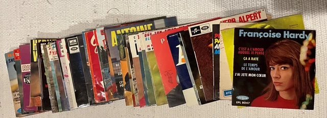 EXCEPTIONNEL LOT DE 41 disques vinyles - 45 tours principalement années ...
