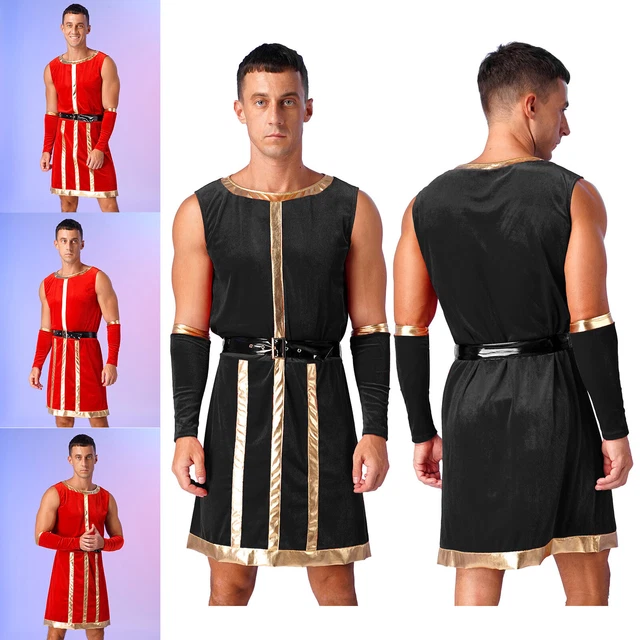 MEN'S MEDIEVAL ROYAL Guard Cosplay Tunic Robes Roman Knight Fancy Dress ...