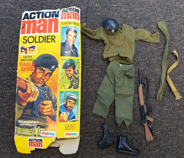 VINTAGE PALITOY ACTION Man Figure Outfit Uniform 1977 Soldier Box £49. ...