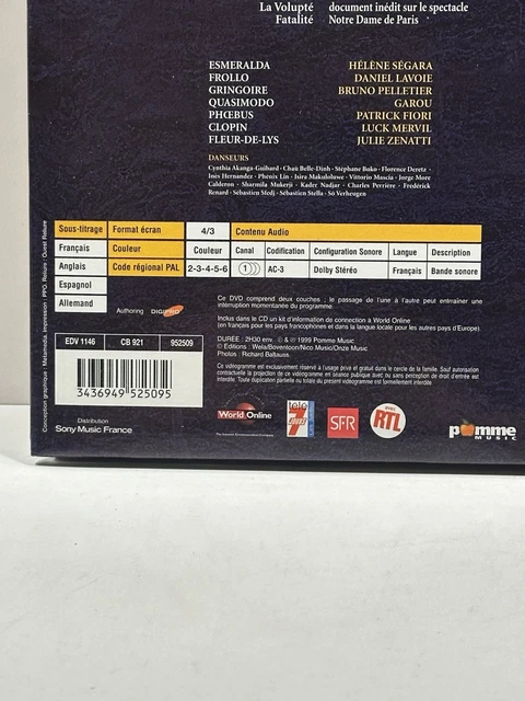 NOTRE DAME DE Paris DVD French Import (Hunchback of) Helene Segara ...